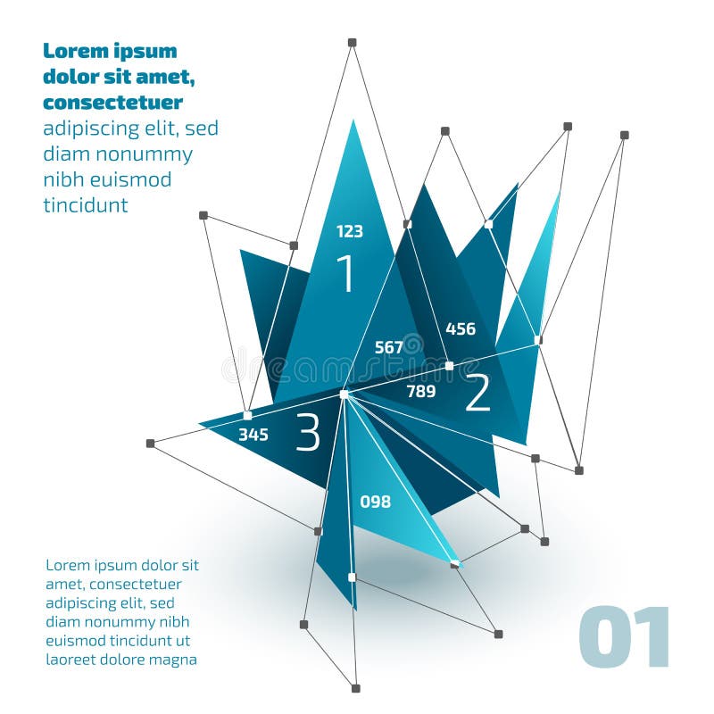 Infographic Crystal Triangles Stock Vector - Illustration of graphic ...