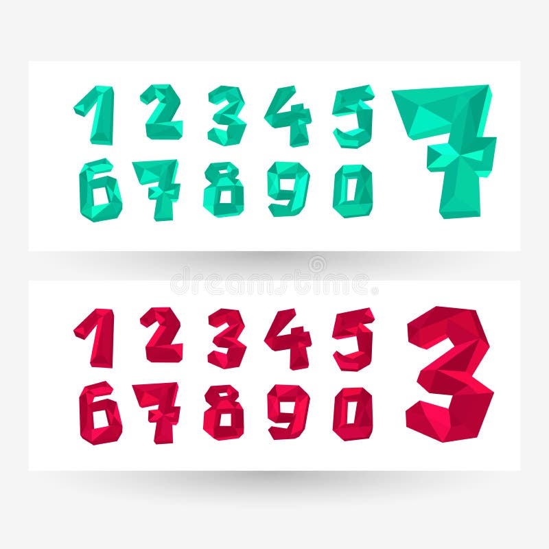 Low poly crystal numbers stock vector. Illustration of modern - 86396600