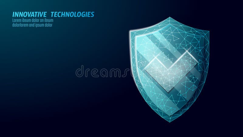 Low Poly 3D Check Icon Silhouette. Approved Test Correct Right Element ...