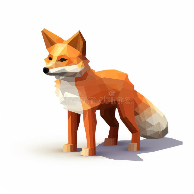Inventive Low Poly Fox Design on White Background Stock Illustration ...