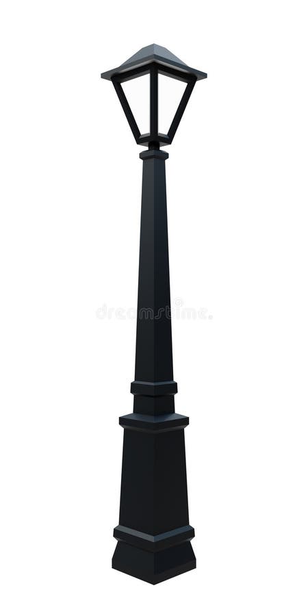 Low Poly 3D Illustration of a Lamp Post Stock Image - Illustration of ...