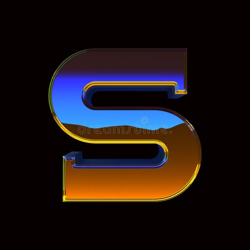 Low Poly 3D Letter with Chrome Effect in the Dark.Custom Font Rendered ...