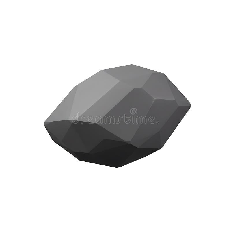 Low Poly 3D Model of a Gray Stone: Abstract Geometric Rock ...