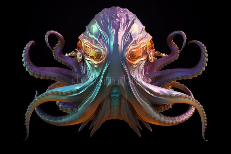 Low Poly 3D Squid Colorful Texture Object Stock Illustration ...