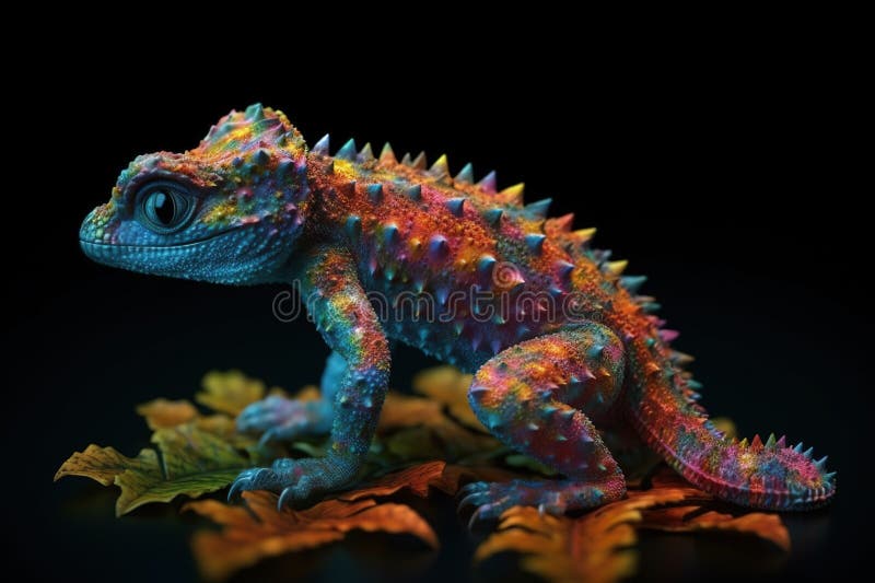 Low Poly 3D Tokay Gecko, Agama, Front Facing, Led Color Background ...