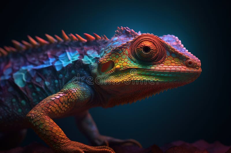 Low Poly 3D Tokay Gecko, Agama, Front Facing, Led Color Background ...