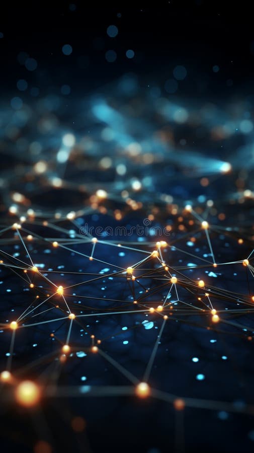 Low Poly Dark Background, Connecting Dots, Lines, Cyber Big Data Stock ...