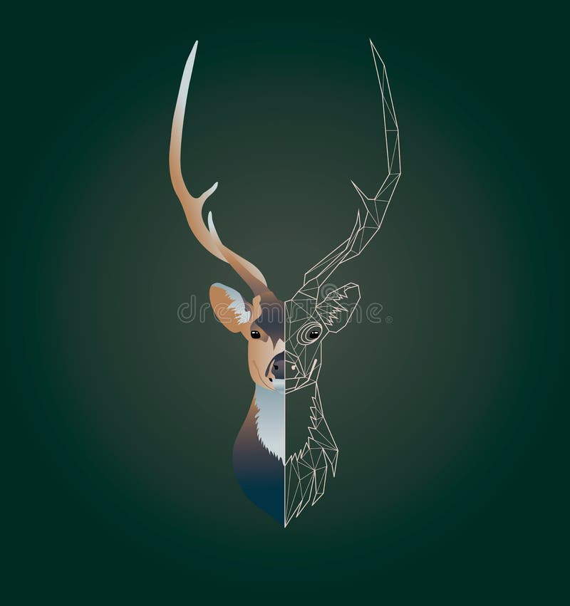 Low poly deer stock vector. Illustration of holiday, vector - 78680360