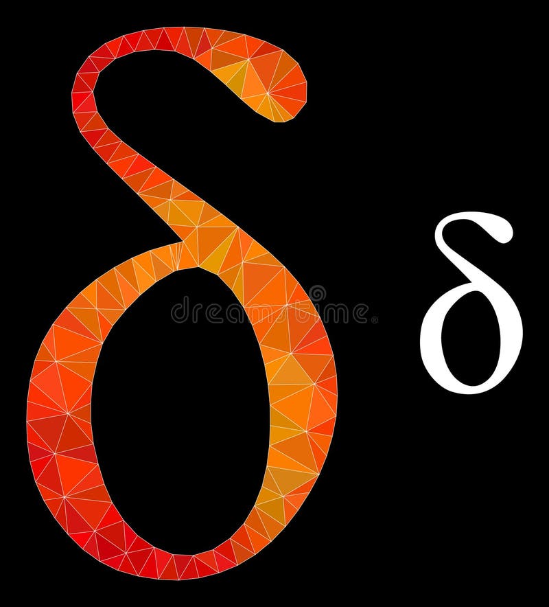 Vector Lowpoly Delta Small Letter Icon with Fire Gradient Stock Vector ...