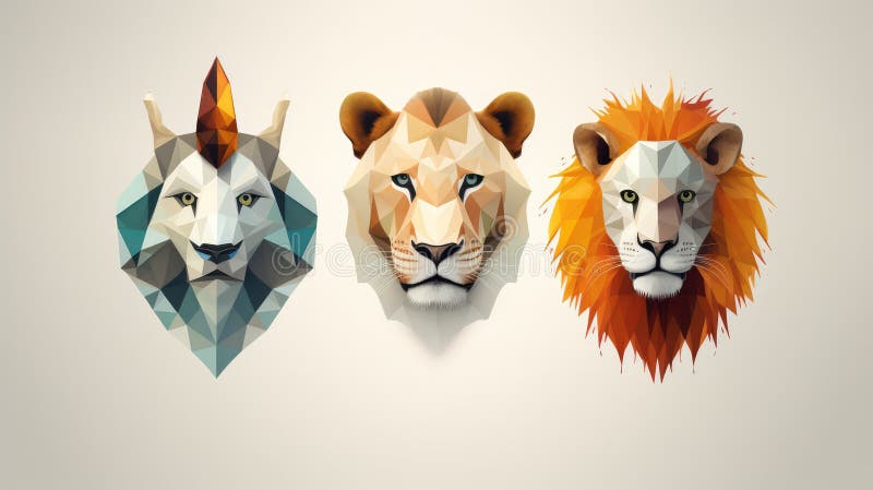 Low Poly Design. Lion S Illustration. Stock Illustration - Illustration ...