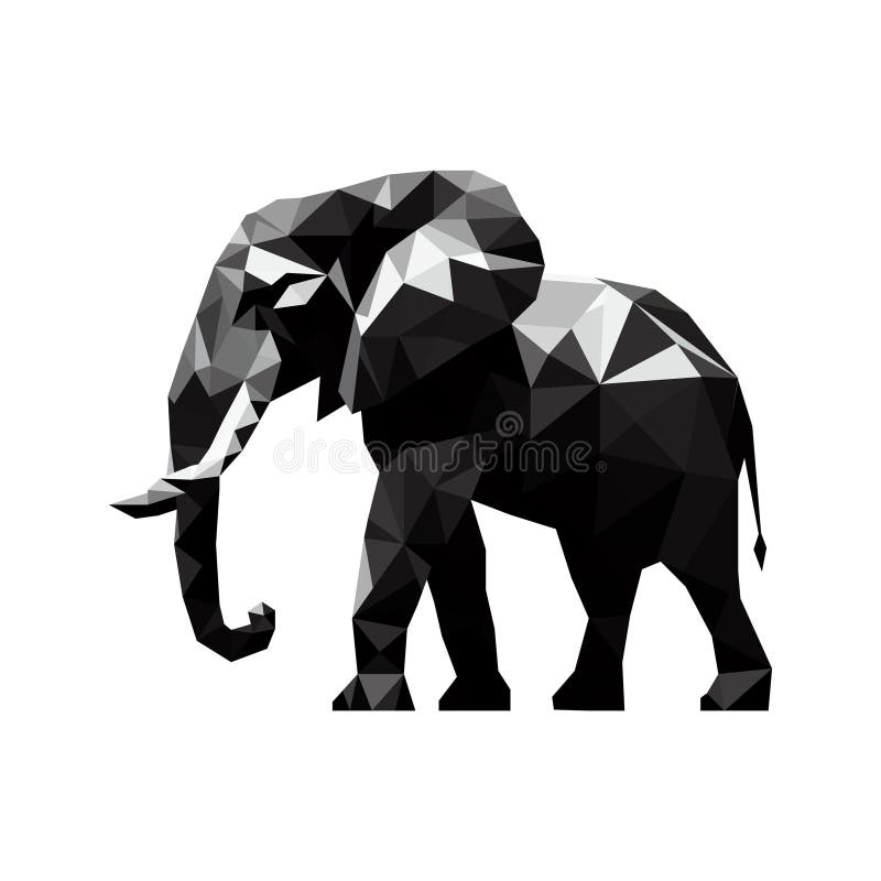 Diamond elephant on white stock vector. Illustration of mammal - 379318693