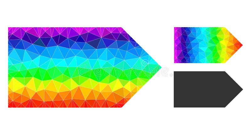 Vector Lowpoly Direction Right Icon with Rainbow Gradient Stock Vector ...