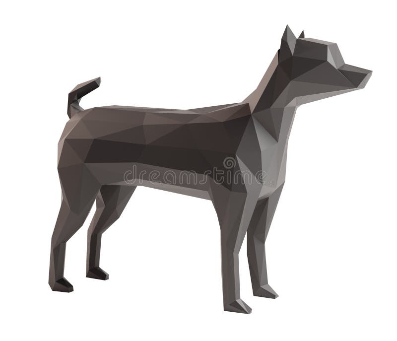Low Poly Dog Isolated White Background Stock Illustration ...