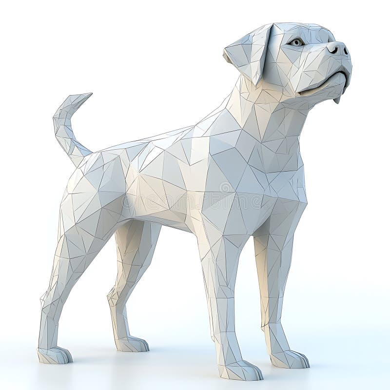 Lowpoly Dog Model a Geometric Representation of a Boxer Breed Canine ...