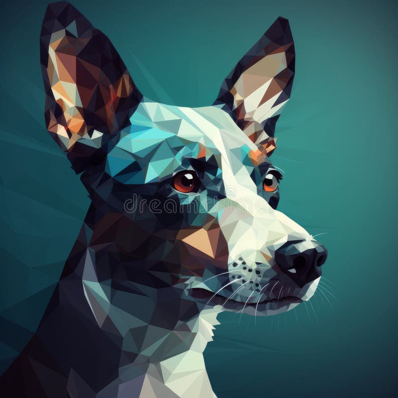 Low Poly Dog Portrait in Surreal Style Stock Illustration ...