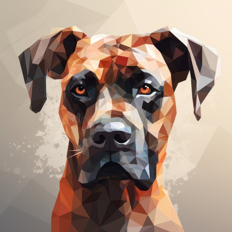 Low Poly Dog Portrait in Surreal Style Stock Illustration ...