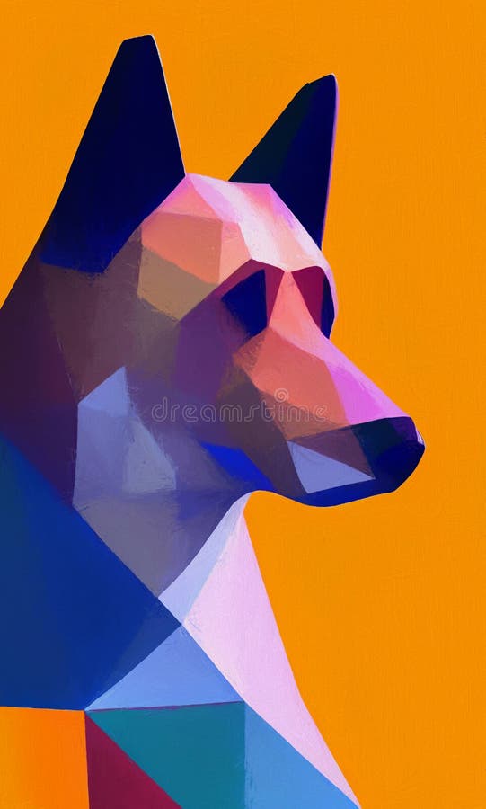 Low Poly Dog - Stylized Digital Art Stock Illustration - Illustration ...