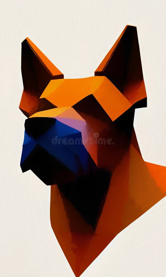 Low Poly Dog - Stylized Digital Art Stock Illustration - Illustration ...