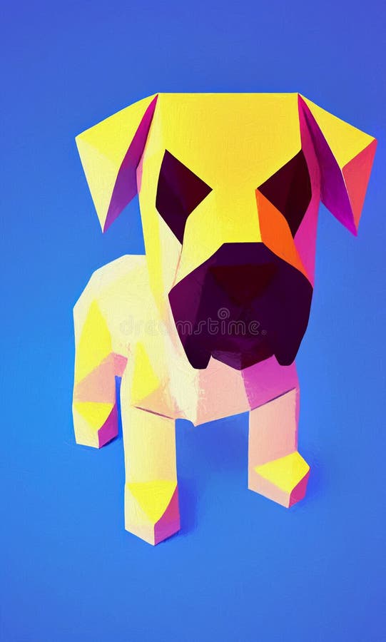 Low Poly Dog - Stylized Digital Art Stock Illustration - Illustration ...