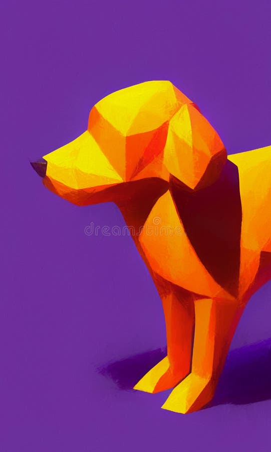 Low Poly Dog - Stylized Digital Art Stock Illustration - Illustration ...