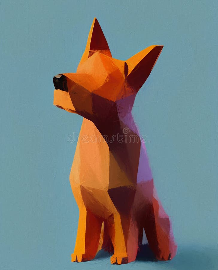 Low Poly Dog - Stylized Digital Art Stock Illustration - Illustration ...