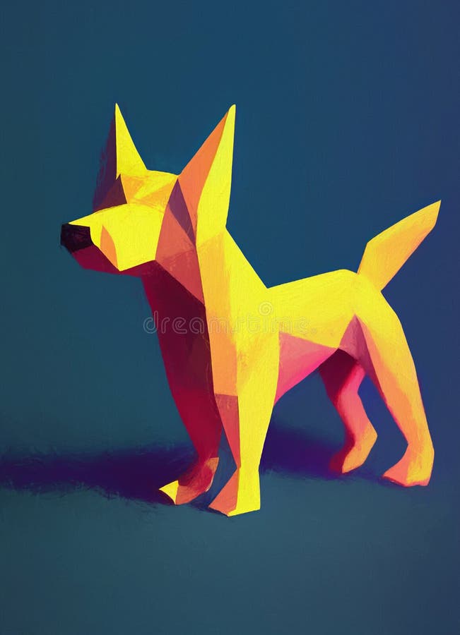 Low Poly Dog - Stylized Digital Art Stock Illustration - Illustration ...