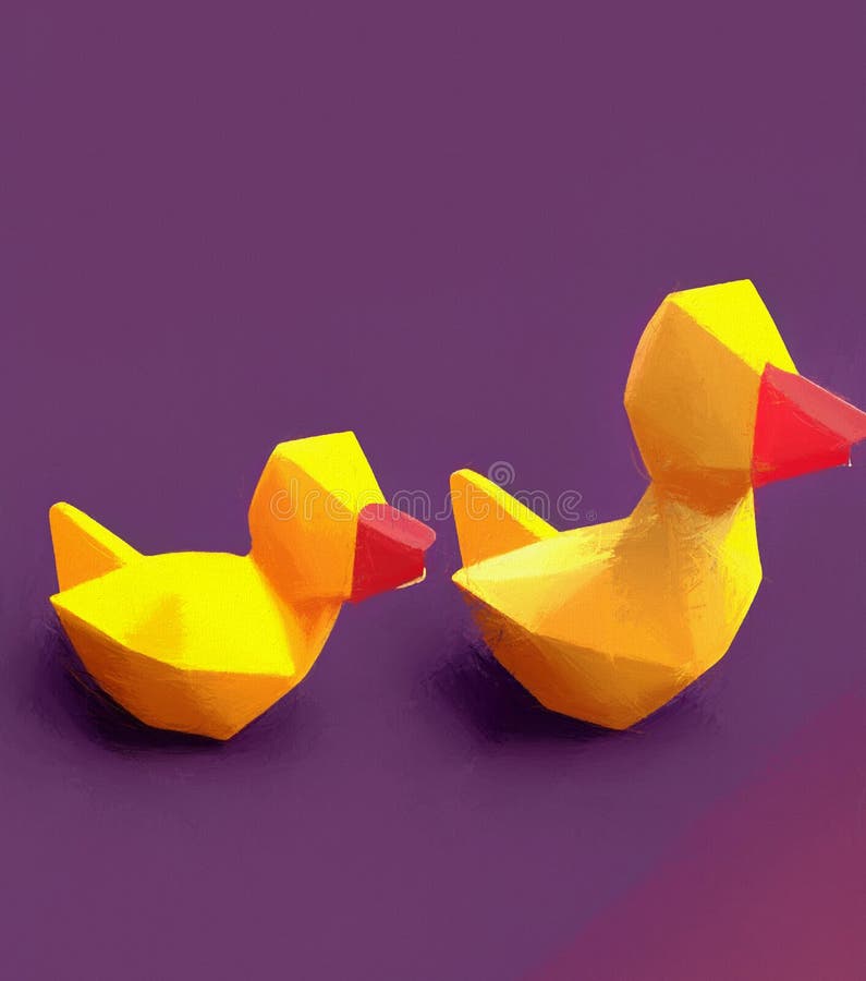 Low Poly Duck - Stylized Digital Art Stock Illustration - Illustration ...