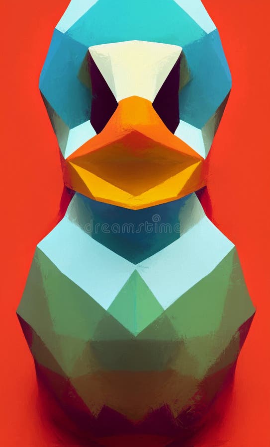 Low Poly Duck - Stylized Digital Art Stock Illustration - Illustration ...
