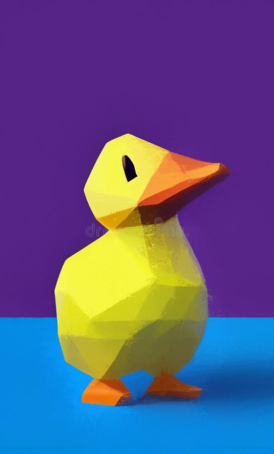 Low Poly Duck - Stylized Digital Art Stock Illustration - Illustration ...