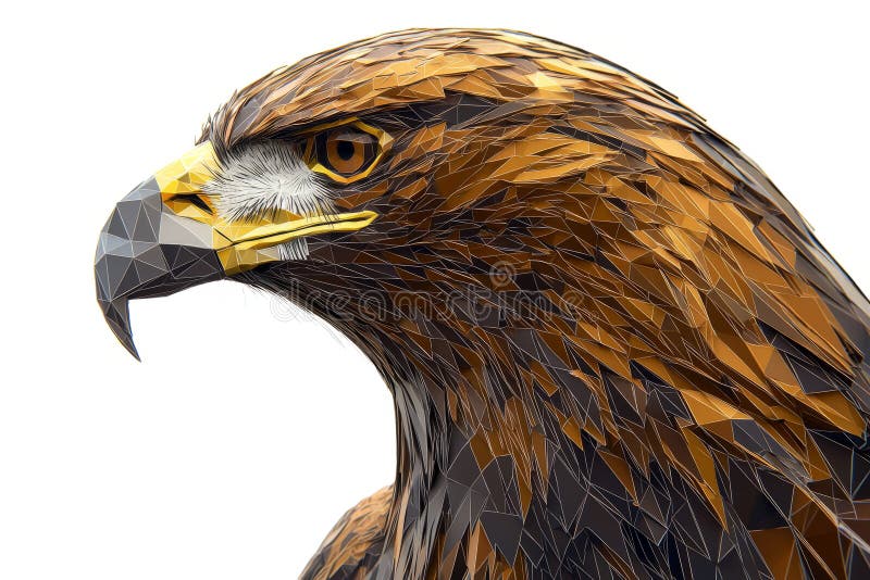 Low Poly Eagle Portrait with Glowing Forming Geometric Patterns ...