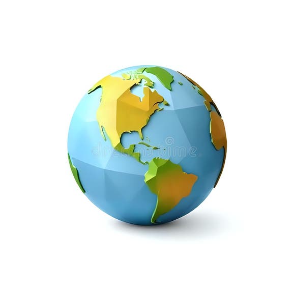 Low Poly Earth Icon Isolated on White Background. AI Generated Image ...