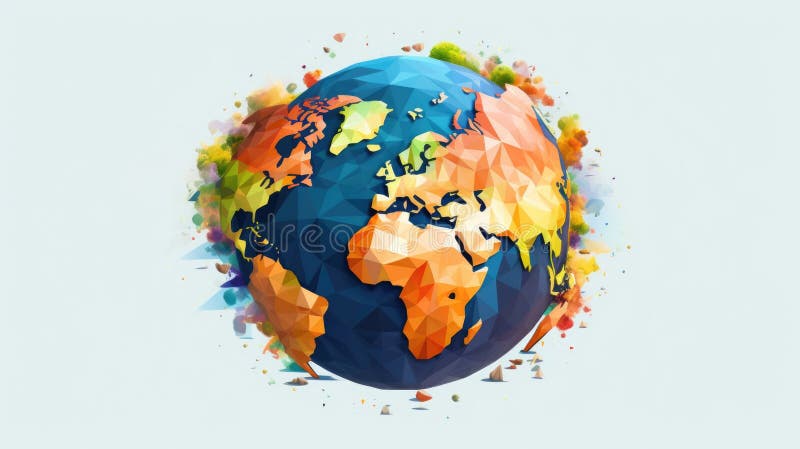 Low-poly Earth stock photo. Image of environment, poly - 373415512