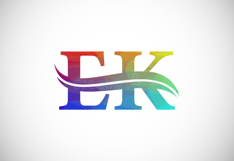 Low Poly EK Letter Logo Design, Vector Design Template Stock ...