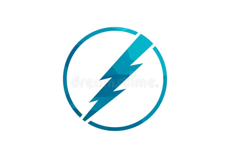 Low Poly and Electric Logo, Vector Design Concept Stock Illustration ...