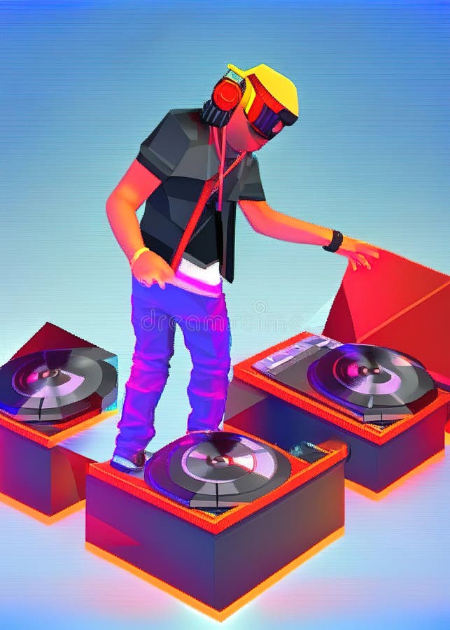 Low Poly:fantasy Creative Dj Play in Nightclub,Ai Generated Stock ...
