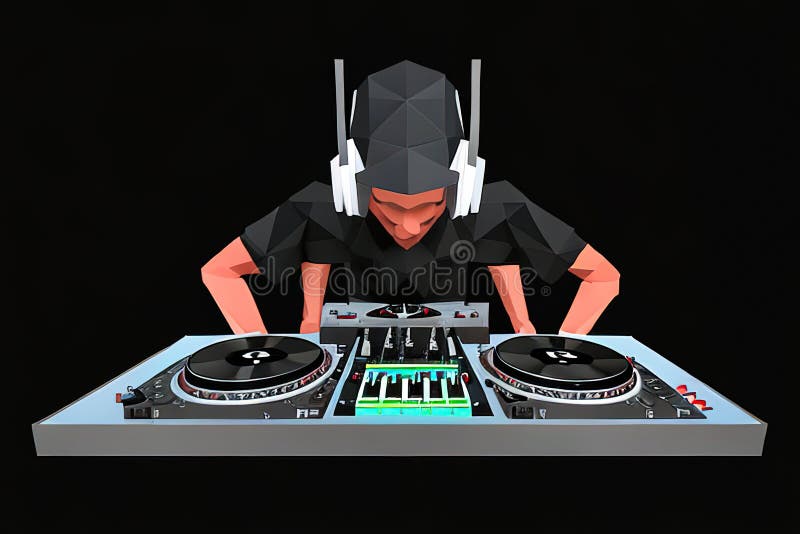 Low Poly:fantasy Creative Dj Play in Nightclub,Ai Generated Stock ...