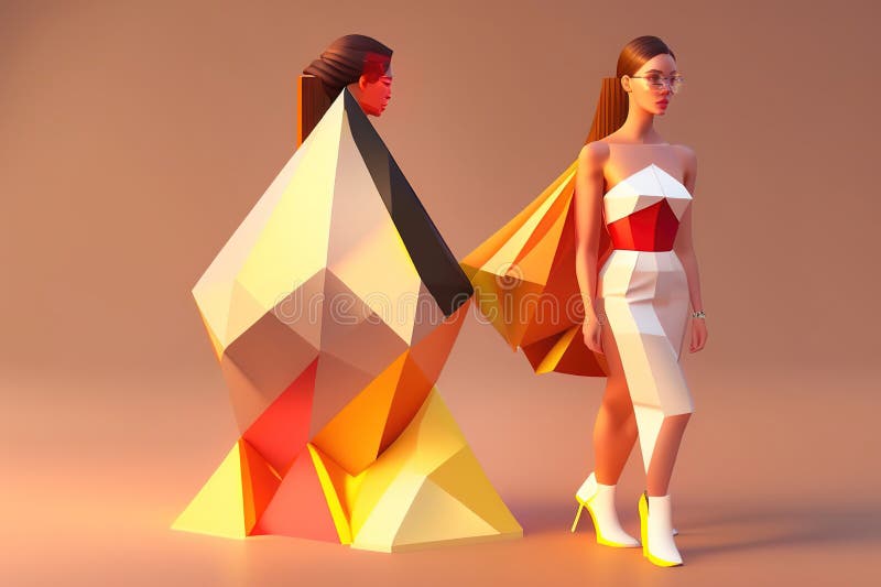 Low Poly: Fashion Show, Entry of Models, Ai Generated Stock ...