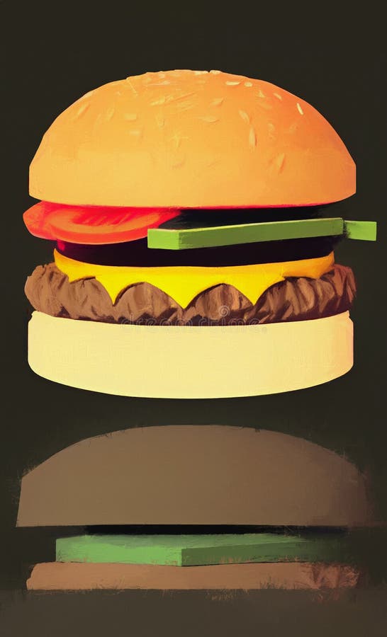 Low Poly Fast Food - Stylized Digital Art Stock Illustration ...