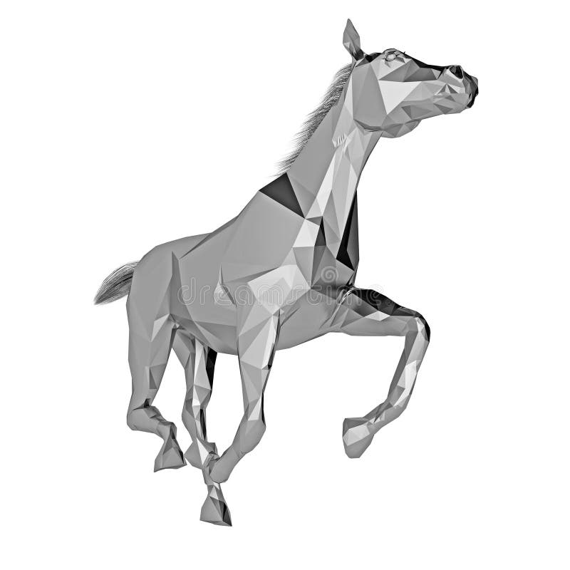 Low poly figure horse stock illustration. Illustration of animal - 52764984