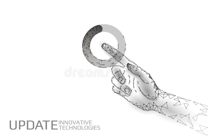 Low Poly Finger Press Update Button Sign. New Version Software Mobile ...