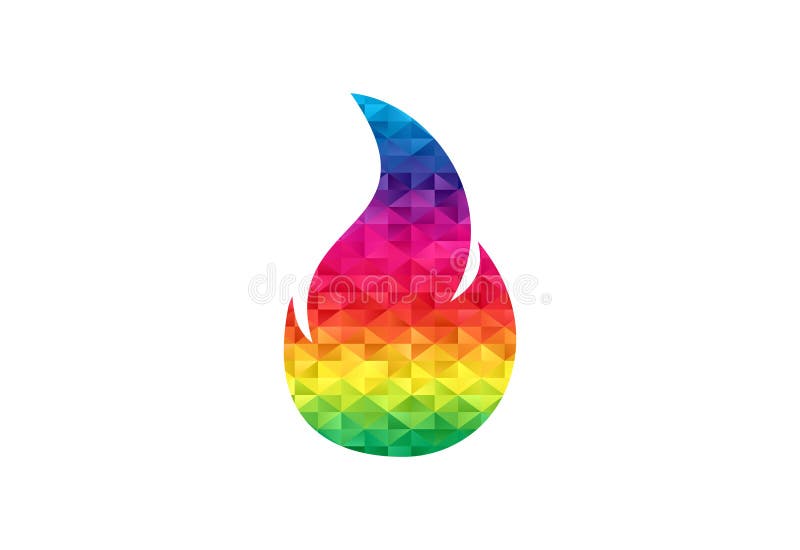 Low Poly and Fire Flame Logo Design, Vector Illustration Stock ...