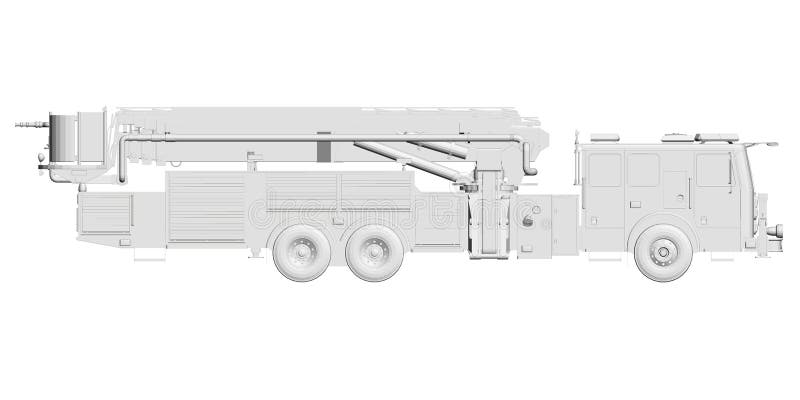 Side View Fire Truck Engine Isolated White 3d Stock Illustrations – 67 ...