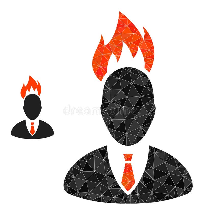 Vector Lowpoly Fired Boss Icon Stock Vector - Illustration of triangle ...