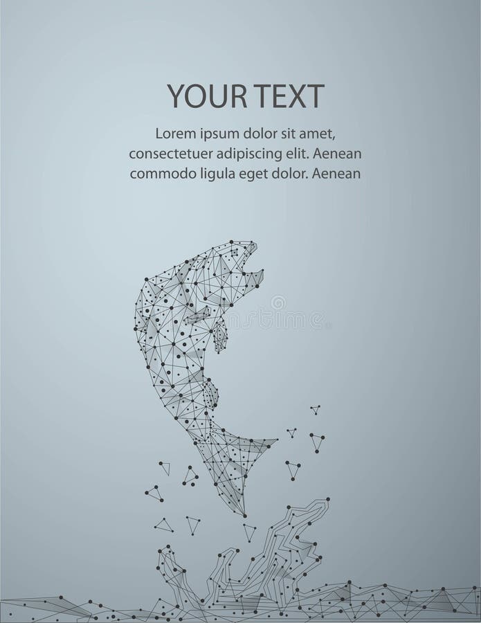 Low Poly Fish Illlustration on Grey Background Stock Vector ...