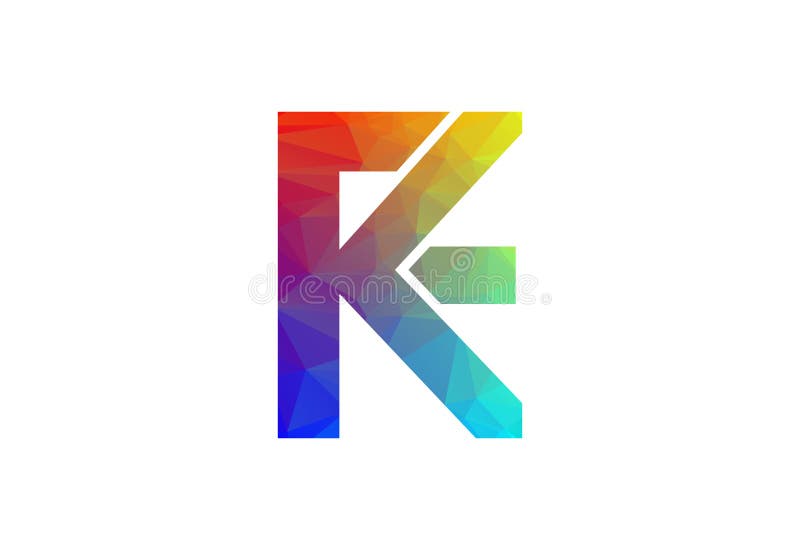 Low Poly and FK Letter Logo Design, Vector Illustration Stock Vector ...