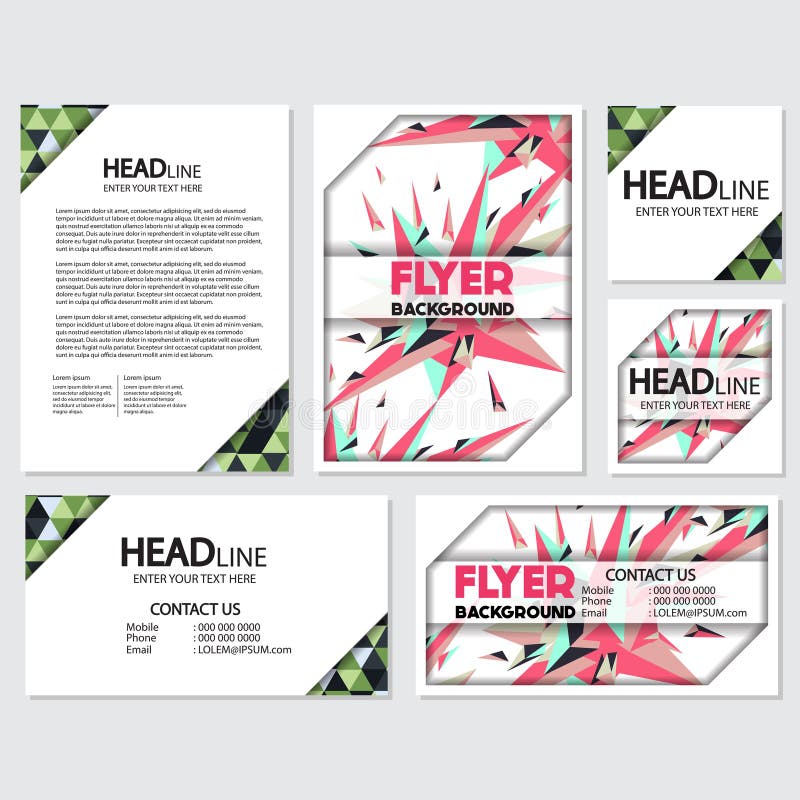 Low Poly Flyer Style Background Design Template Stock Vector ...