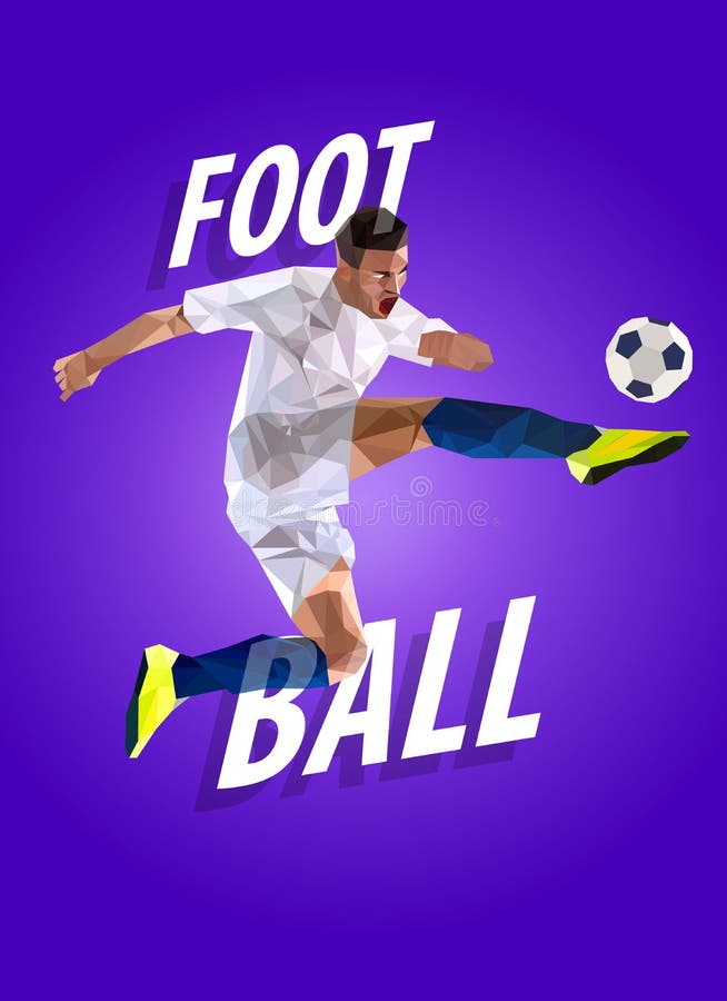 Low Poly Football Player Illustration, Football Banner Stock Vector ...