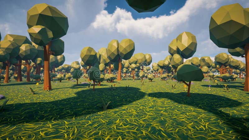 Low Poly Forest Landscape Background without Human and Animals 3d ...