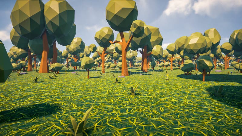 Low Poly Forest Landscape Background without Human and Animals 3d ...