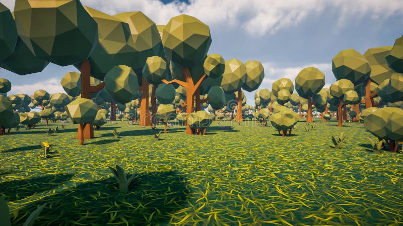 Low Poly Forest Landscape Background without Human and Animals 3d ...